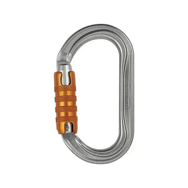 Oval carabiner OK Triact-Lock silver-colored