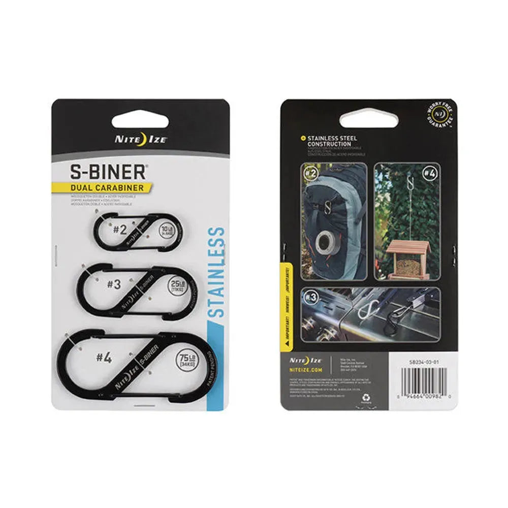 Carabiner S-Biner Sizes 2/3/4 Stainless Steel 3-Pack – ASMC GmbH ...