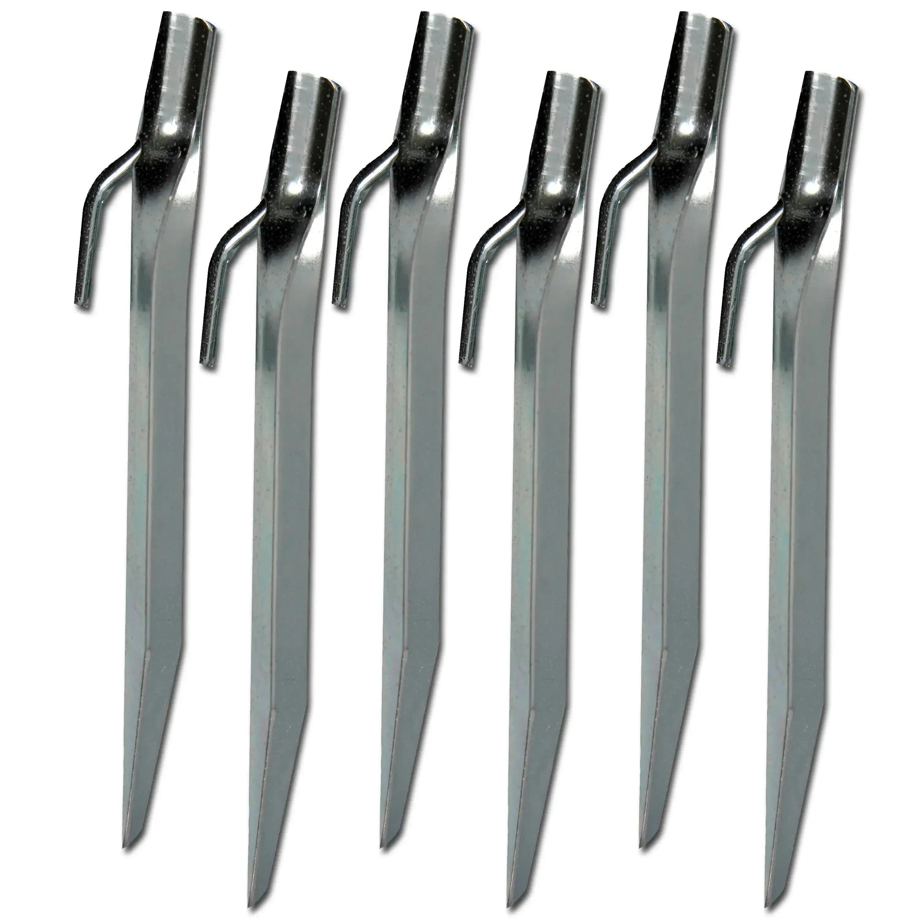 Flat steel pegs 18 cm pack of 6