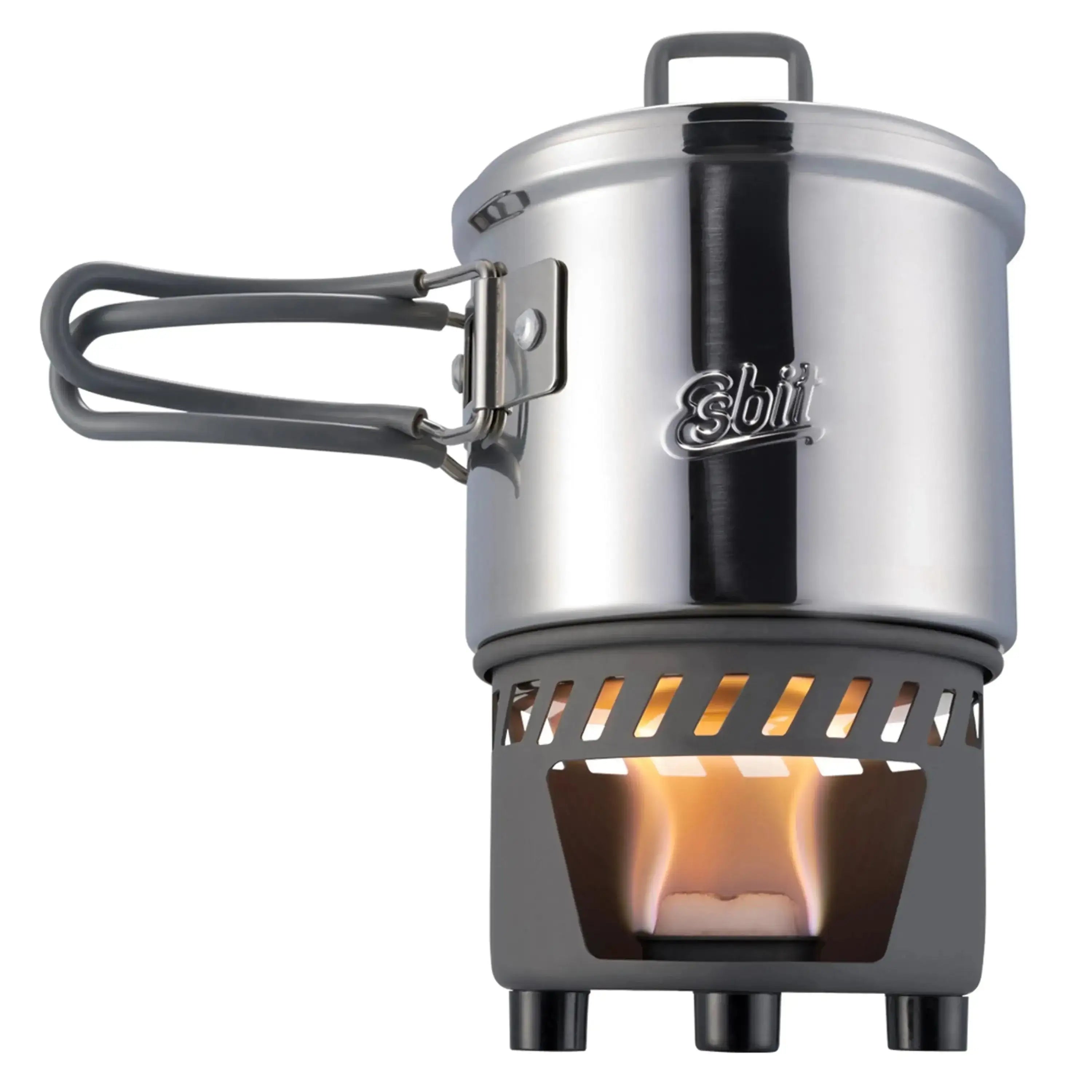 Solid-fuel cook set 0.585 L stainless steel