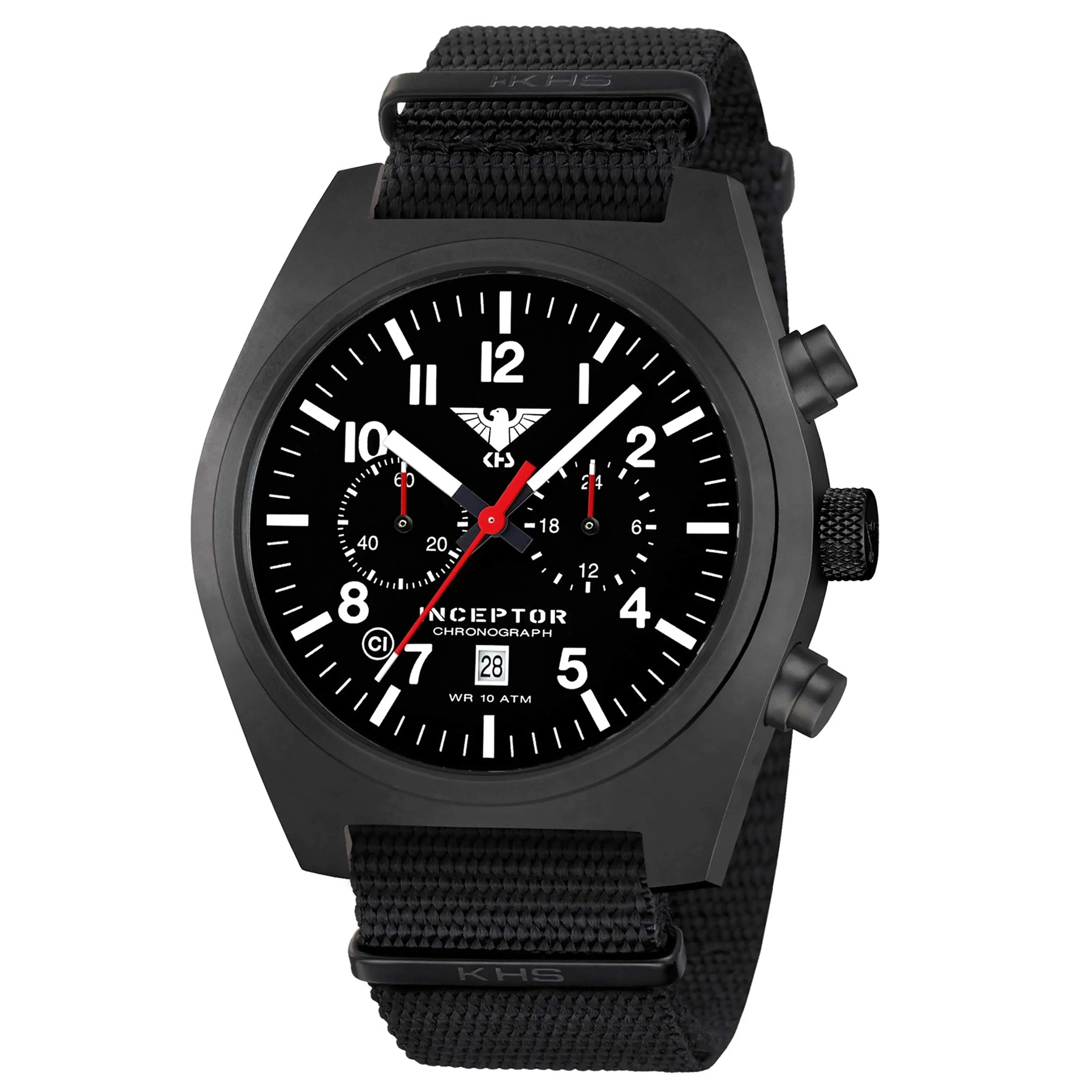 Watch Inceptor Black Steel Chronograph Nato Band – ASMC GmbH International