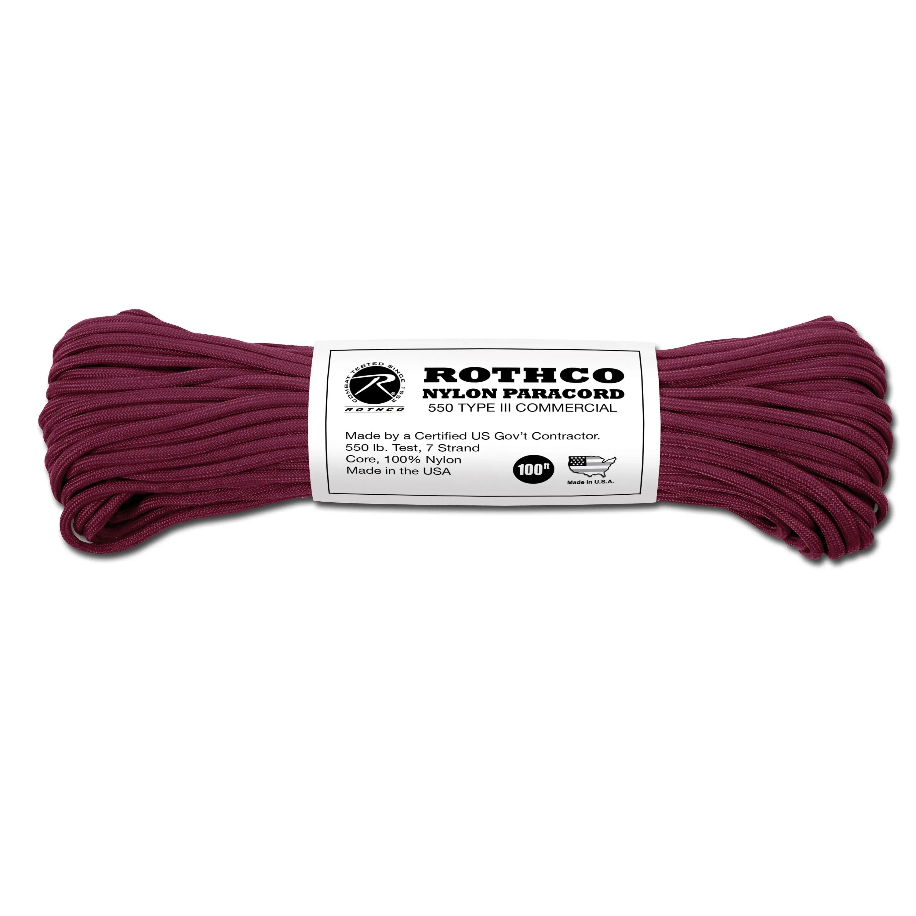 parachute line Type III 550 lb burgundy 100 ft, – ASMC GmbH International