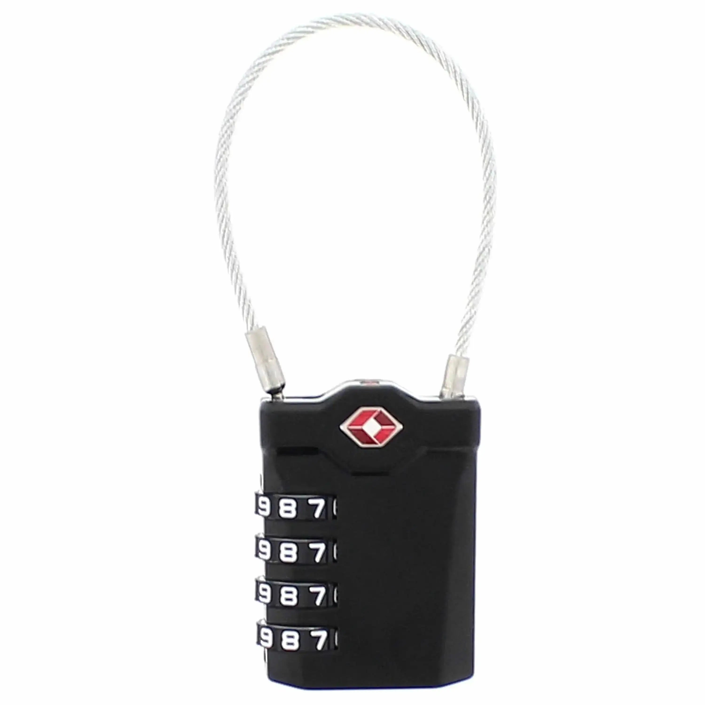 Luggage lock with steel cable and number code